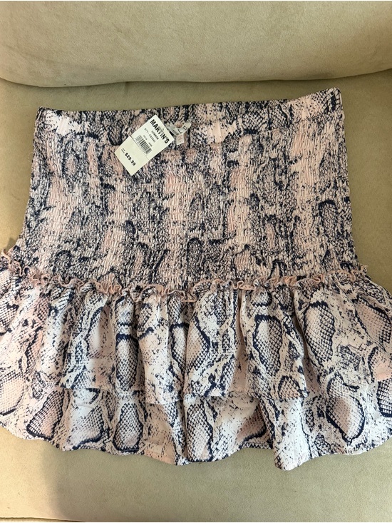 TCEC | Skirts | Tcec Pink And Navy Snakeprint Smocked Mini Skirt | Poshmark